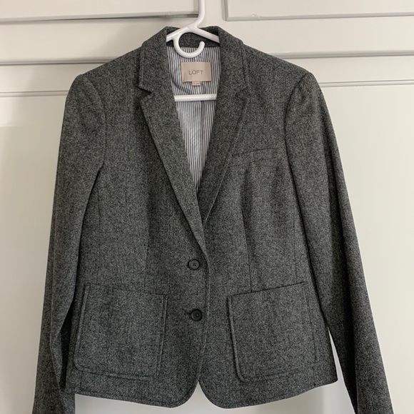 LOFT | Jackets & Coats | Loft Black White Tweed Blazer | Poshmark